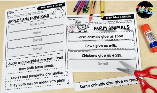 Tips for Teaching Main Idea and Details to Beginning Readers