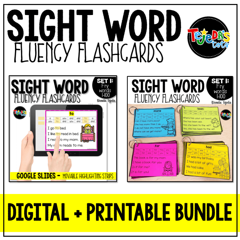 Sight Words Practice Fluency Flash cards: High-frequency FRY Words 1 ...