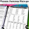Phonological Awareness Bundle: Warm-ups, Task Cards, Practice Pages ...