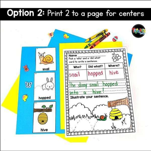 Sentence Writing - Sentence Building Center - Tejeda's Tots