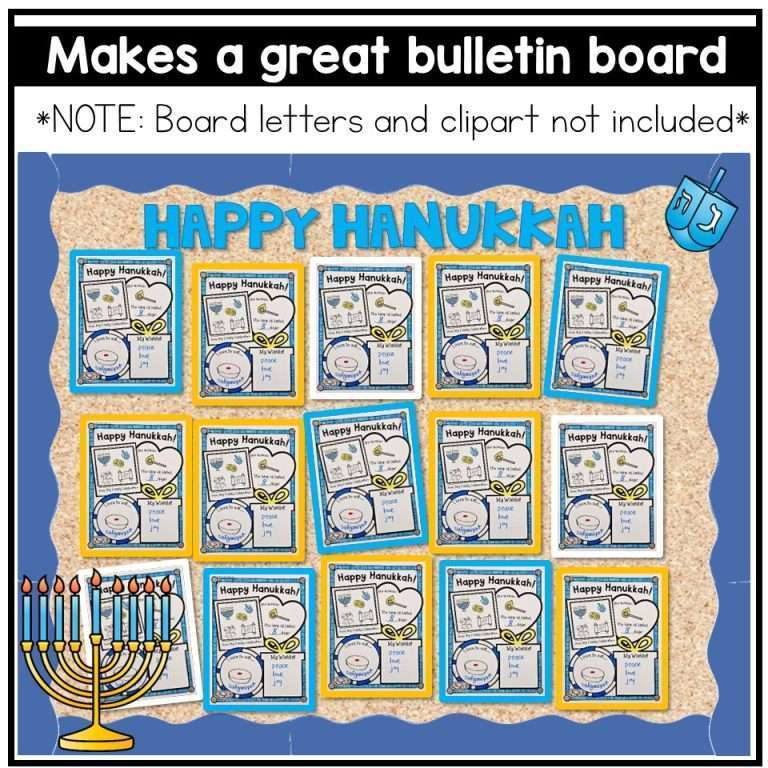 Hanukkah Chanukah Coloring Pages Activity Posters Kindergarten First ...