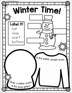 Winter Coloring Pages Activity Posters Kindergarten First Grade ...