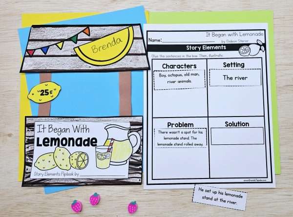 It Began with Lemonade Book Companion Craft and Story Elements - Tejeda ...