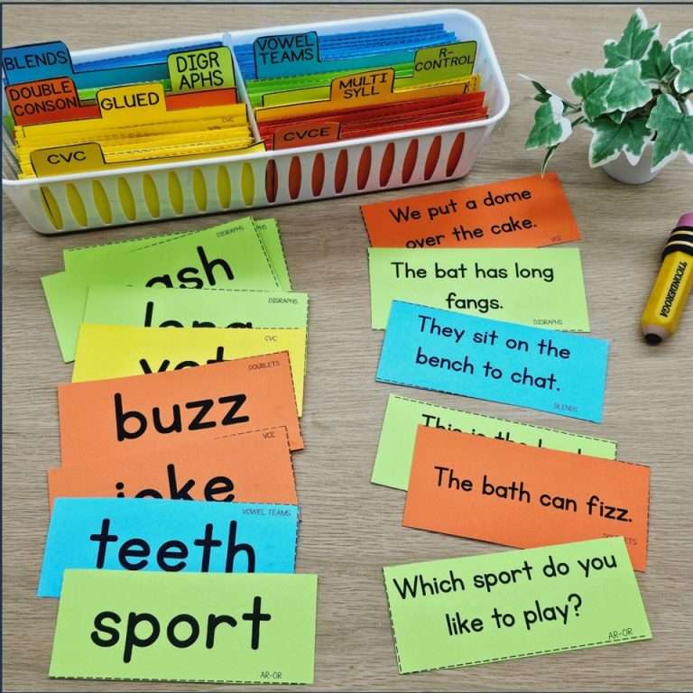 Decodable Word & Sentence Cards Science of Reading Phonics Fluency ...