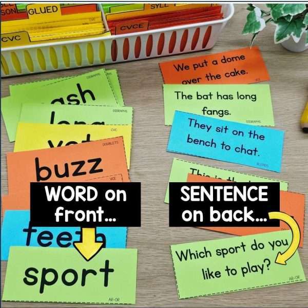 Decodable Word & Sentence Cards Science of Reading Phonics Fluency ...