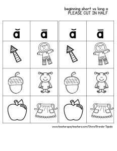 Word Work Sorts: Short and Long Vowels - Tejeda's Tots